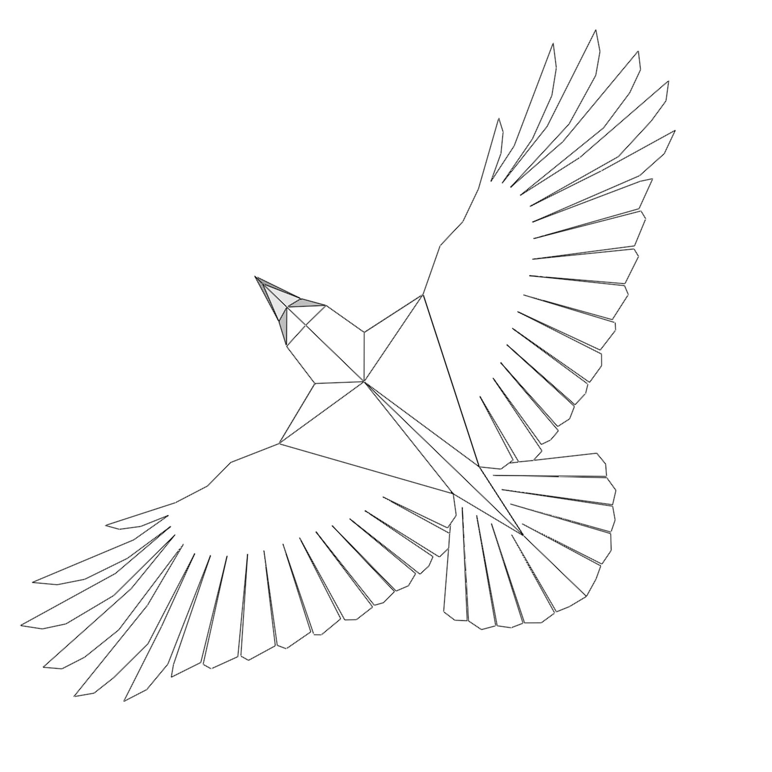 Crow Make Your Own Low Poly Bird on Fly Geometric Bird | Etsy Canada