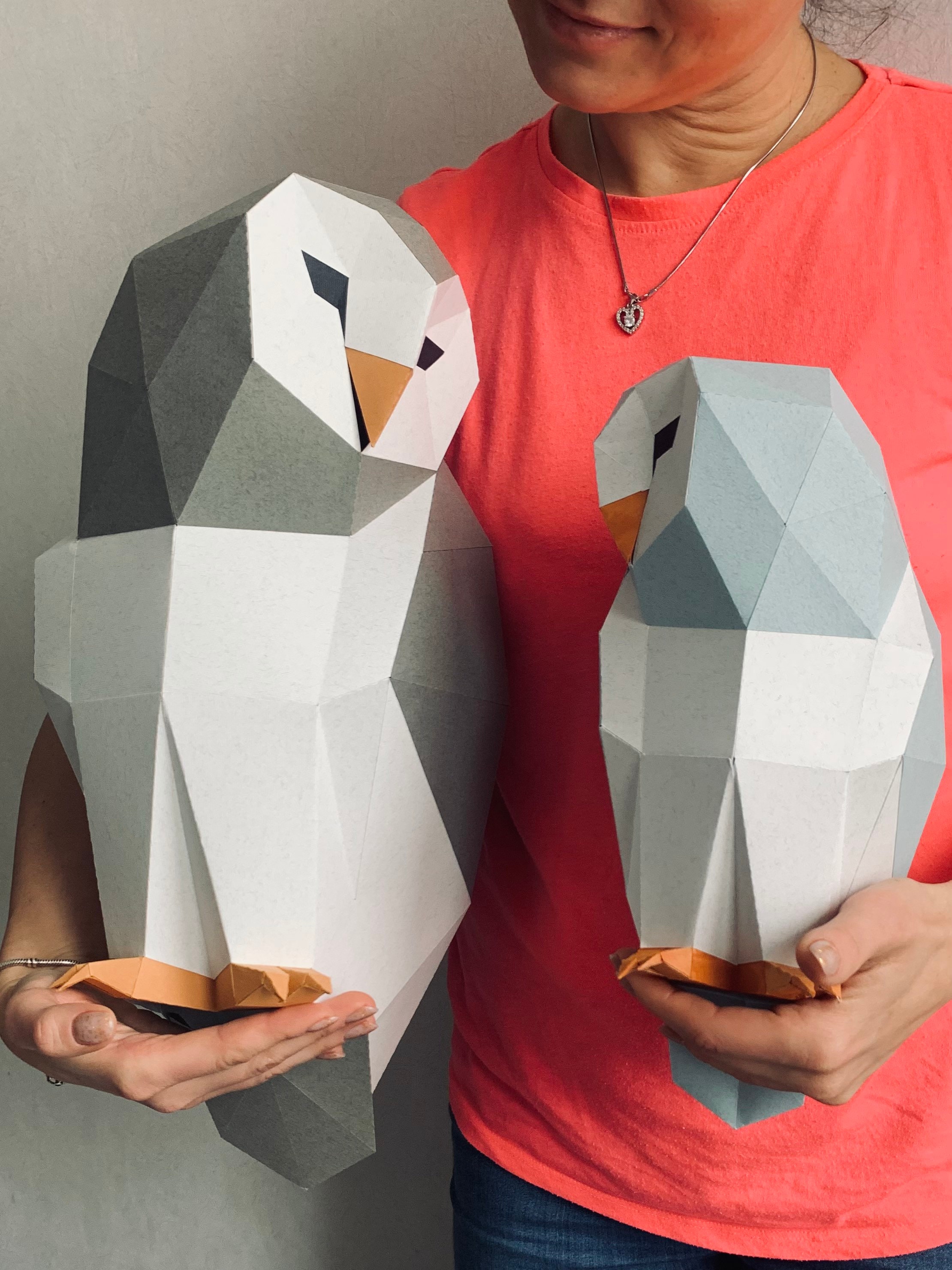 Barn Owl ( Two Sizes S + L) - Low Poly, Papercraft Sculpture, Digital ...