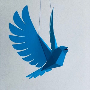 Bluebird - Make Your Own Low Poly Bird on Fly, Geometric Bird, Paper ...