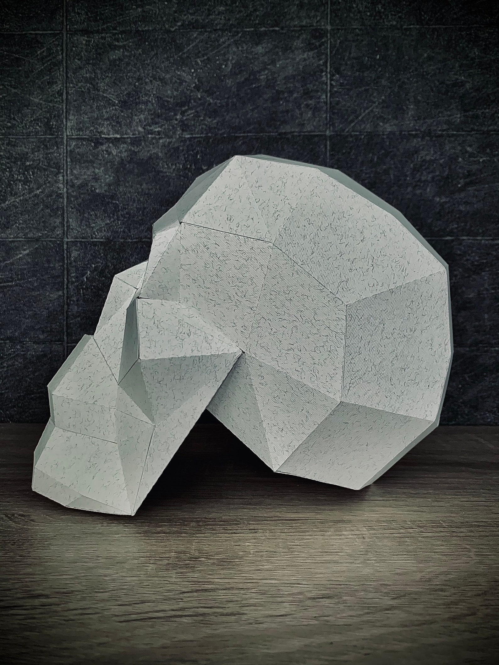 Skull Low Poly Papercraft 3d Model PDF Template - Etsy