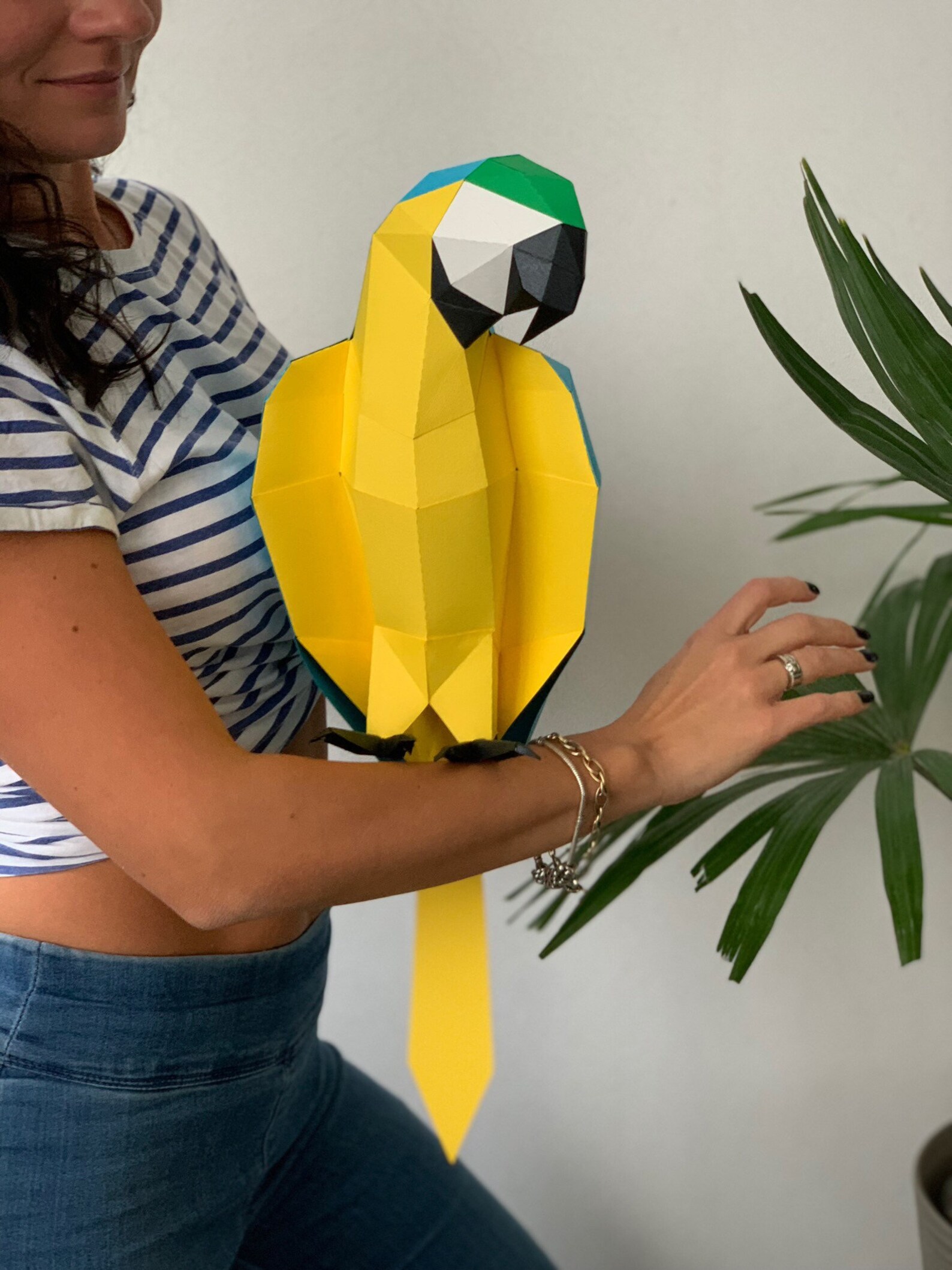 Macaw (blue-and-yellow) - Low Poly, Papercraft Sculpture, Digital ...