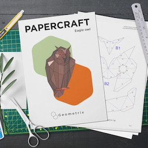 Eagle Owl - Low Poly, Papercraft Sculpture, Digital Download, PDF ...