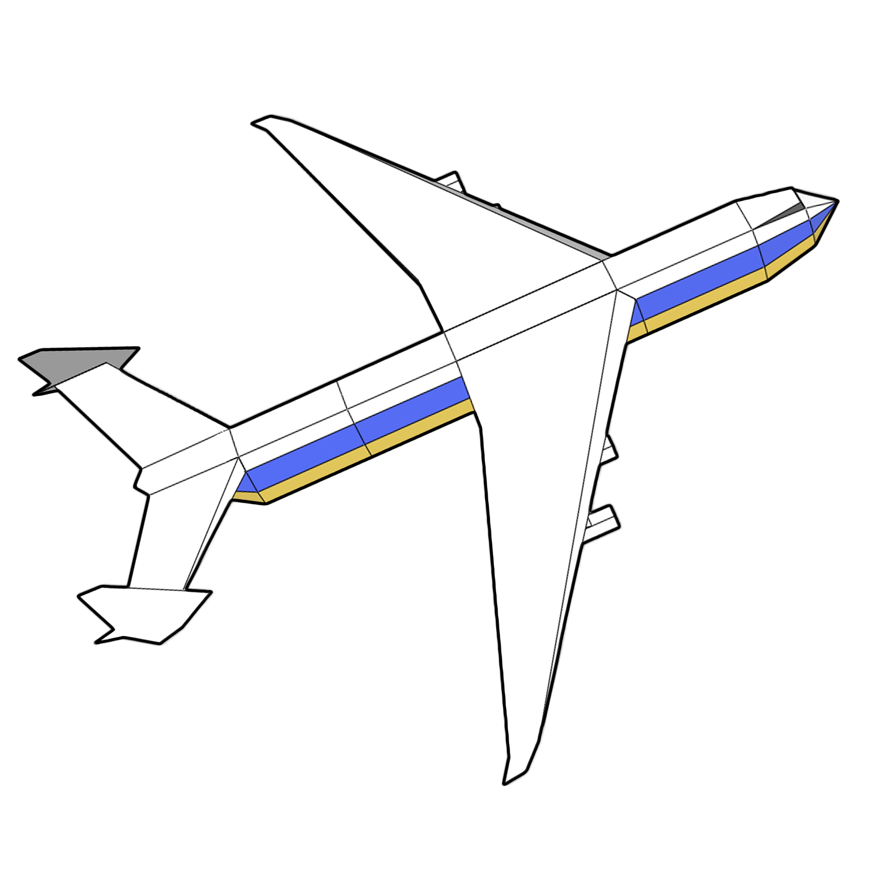 An-225 Mriya Papercraft Model: Low Poly Paper Plane (PDF Template) - Etsy