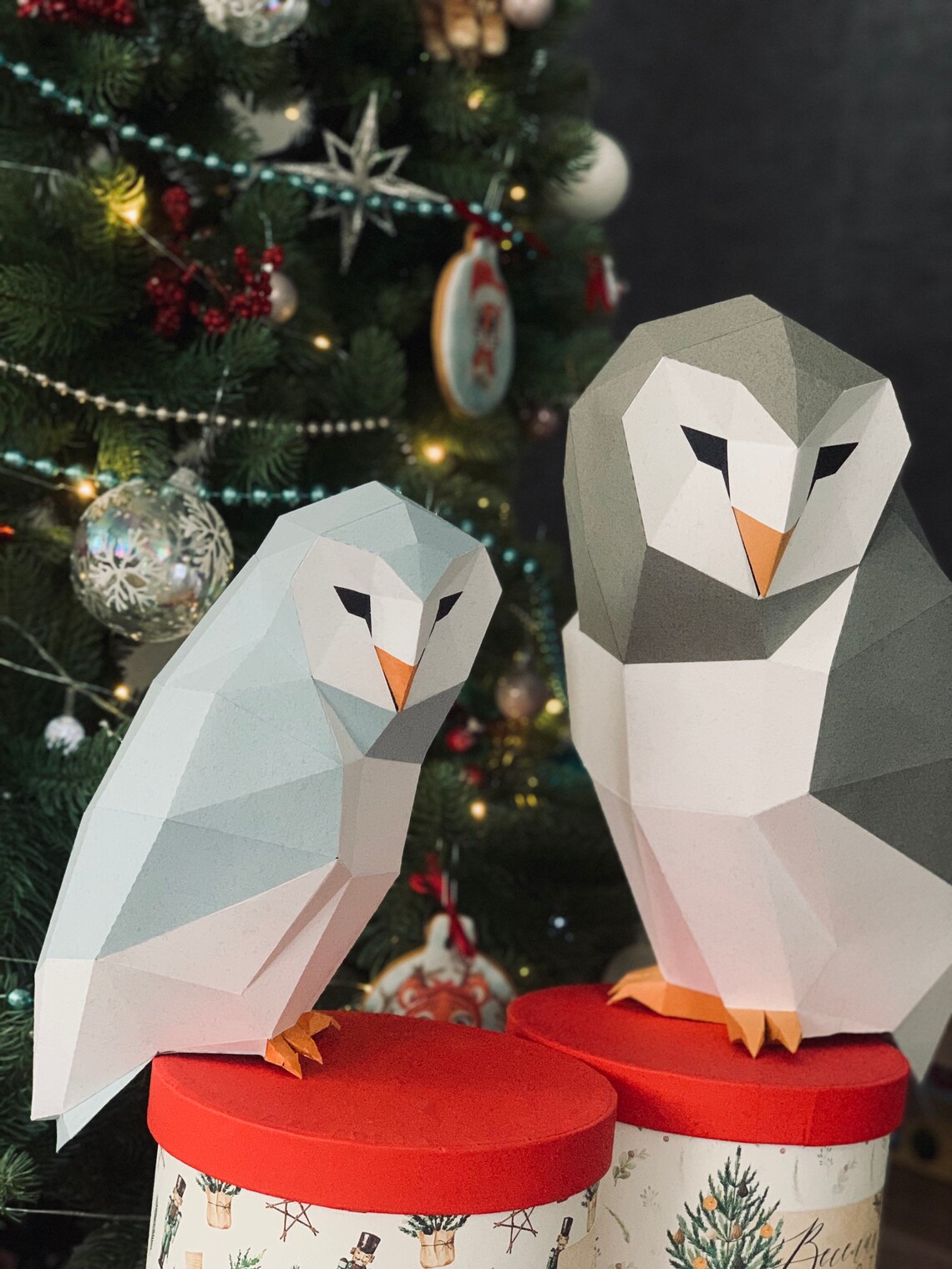 Barn Owl size L Low Poly Papercraft Sculpture Digital - Etsy