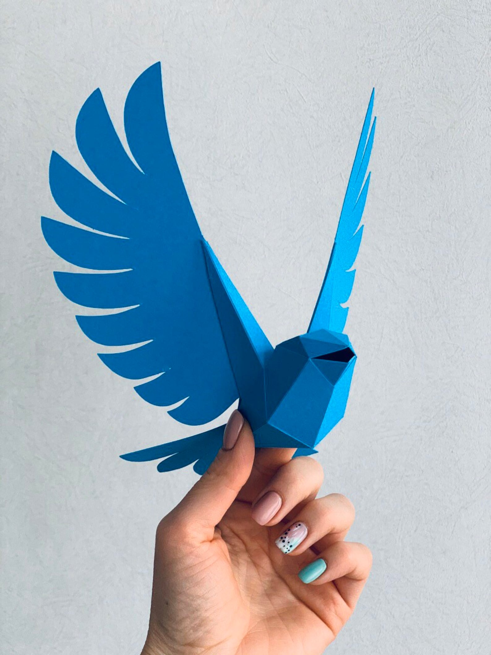 Bluebird Make Your Own Low Poly Bird on Fly Geometric Bird - Etsy