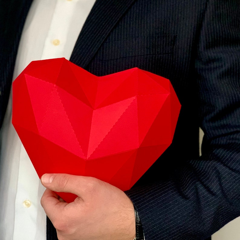 Heart Make Your Own Low Poly Papercraft Gift for Valentines | Etsy