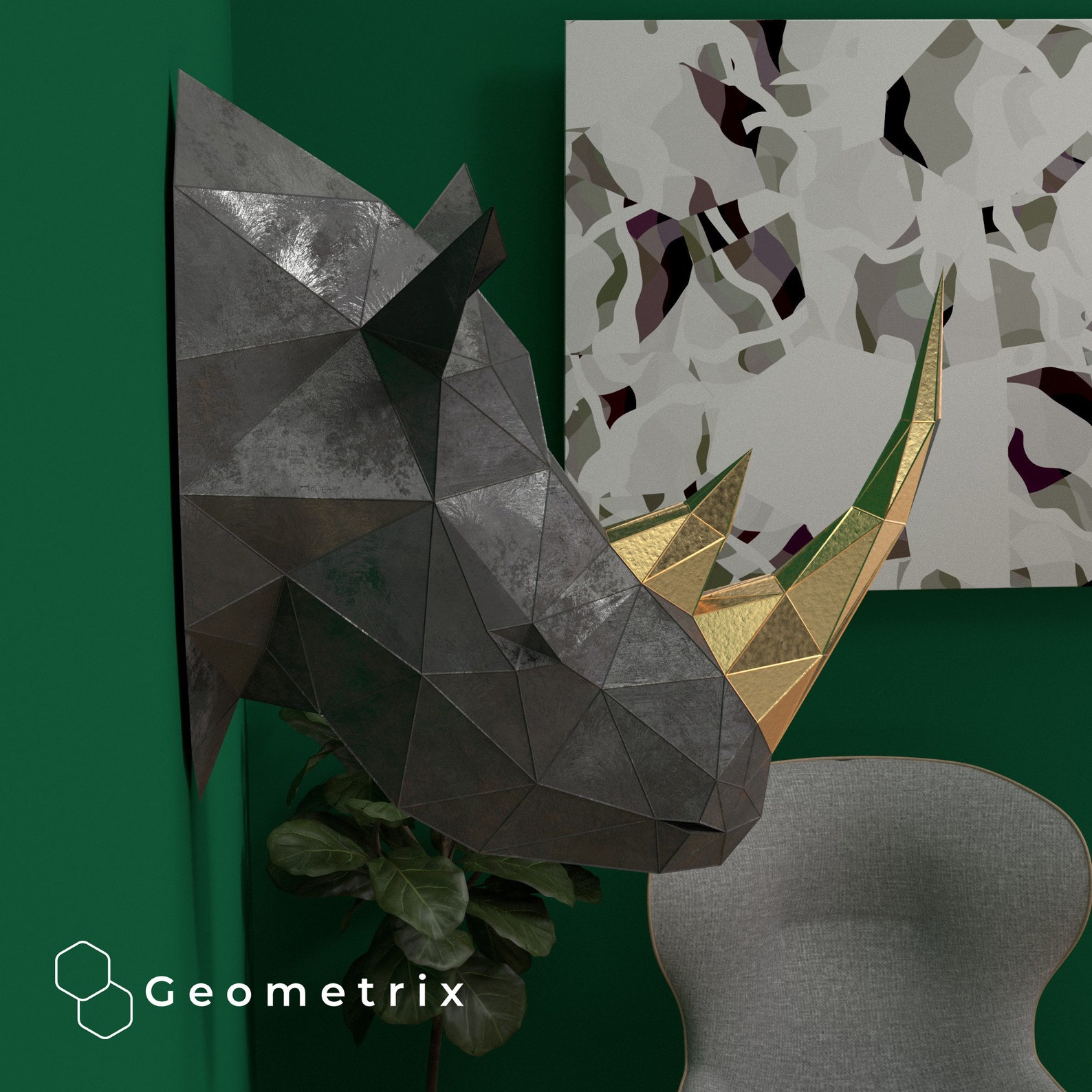 Rhino Papercraft 3D Paper Craft Rhino Sculpture DIY 3D | Etsy