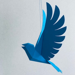 Bluebird - Make Your Own Low Poly Bird on Fly, Geometric Bird, Paper ...