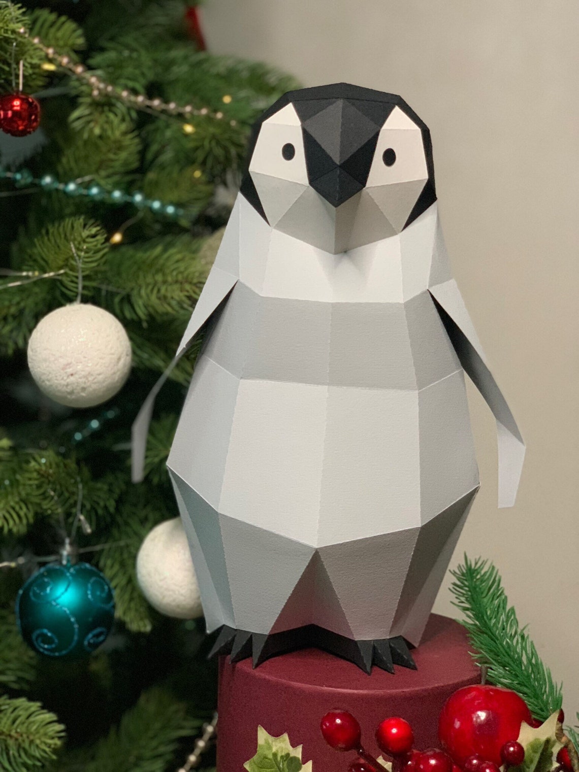 Emperor Penguin Chick Papercraft: Low Poly 3D Sculpture (PDF Template ...