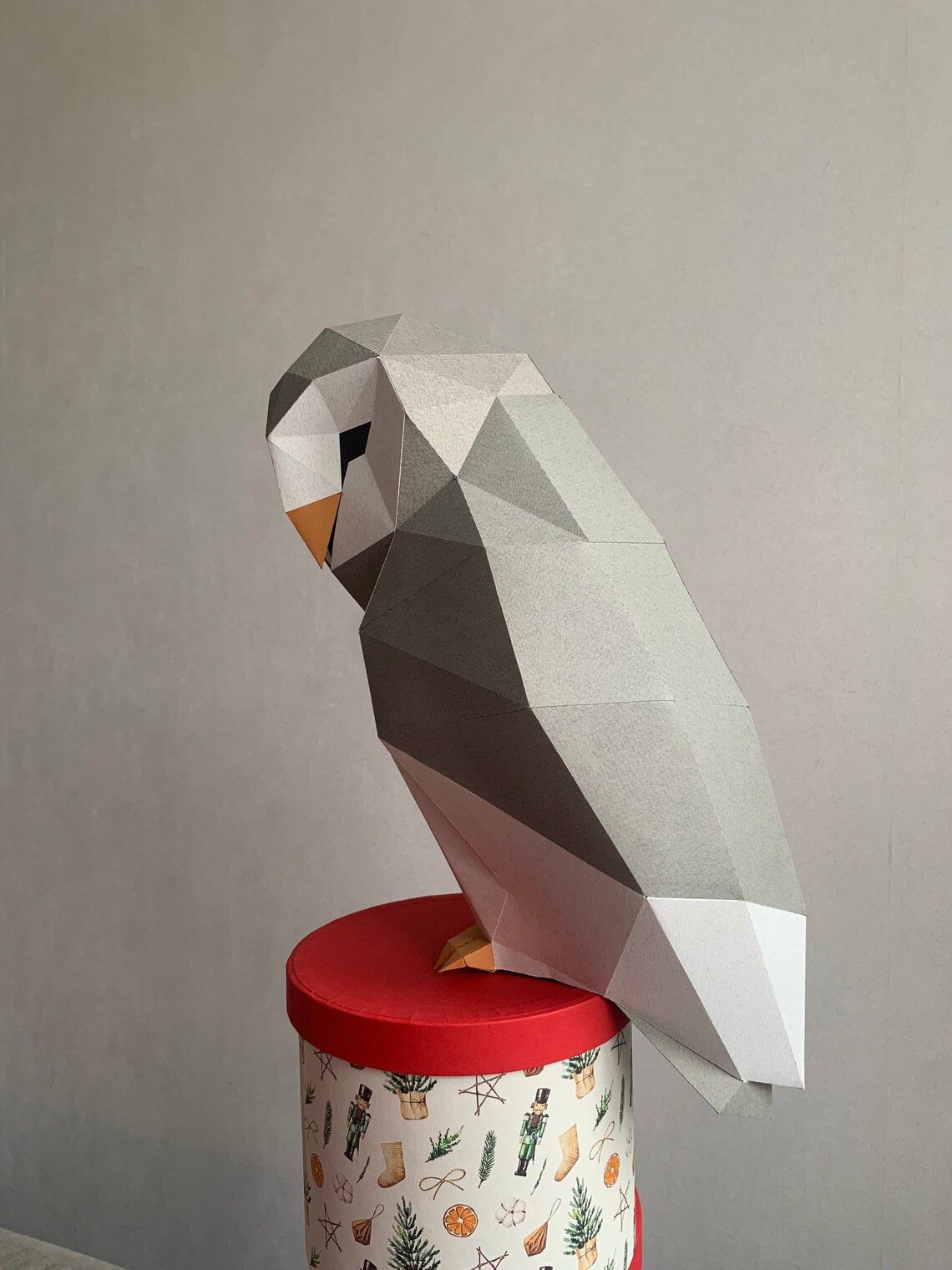 Barn Owl size L Low Poly Papercraft Sculpture Digital - Etsy