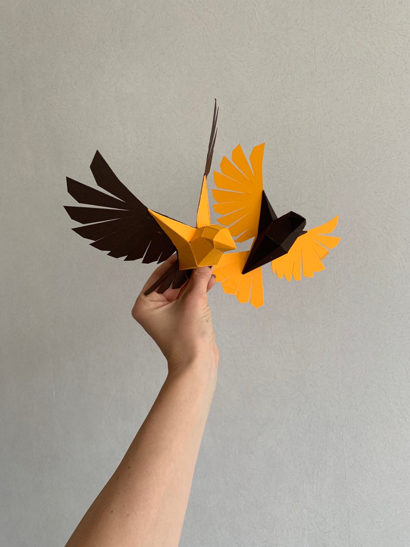 Sparrow Make Your Own Low Poly Bird on Fly Geometric Bird | Etsy Canada