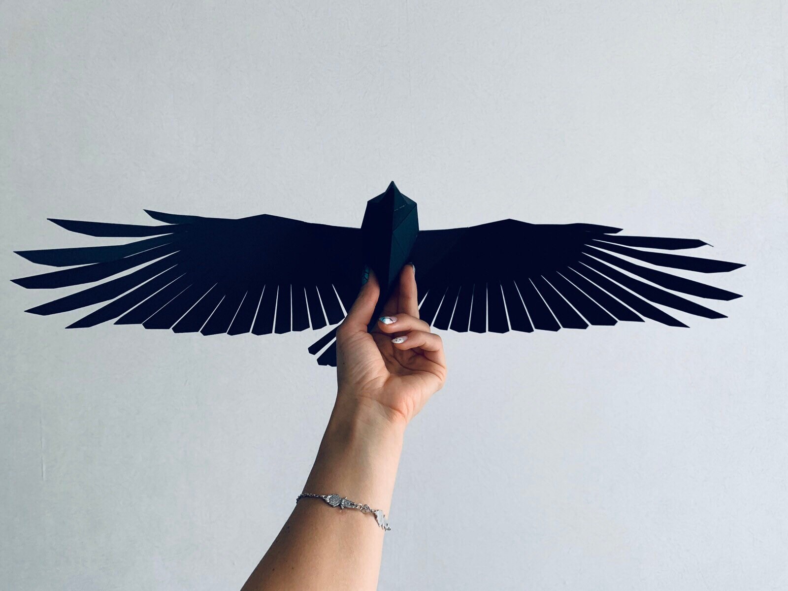 Crow Make Your Own Low Poly Bird on Fly Geometric Bird - Etsy Australia