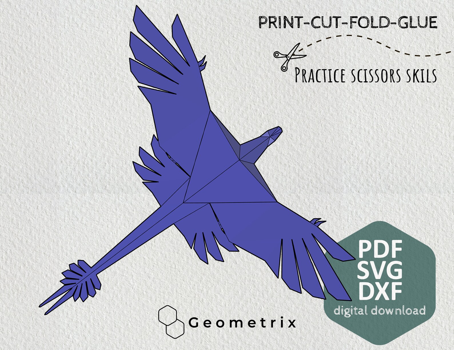 Microraptor - Make Your Own 3D Paper Mobile, Wall Art, Dragon Party ...