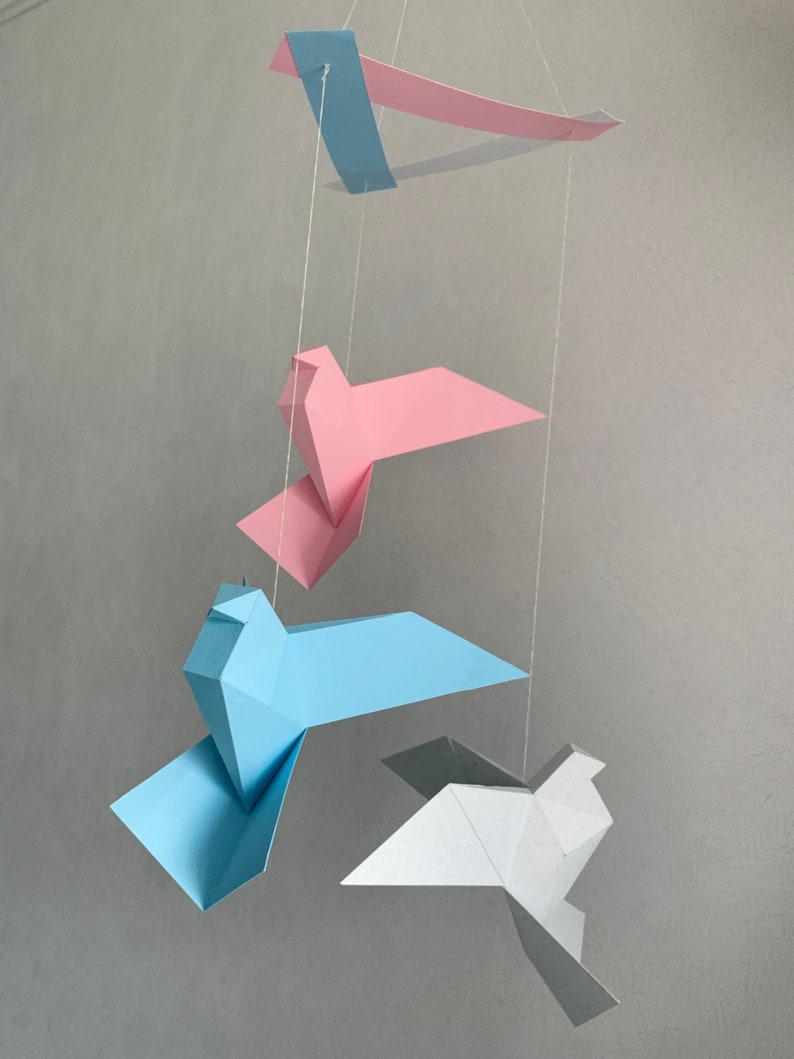Origami Dove Papercraft – DIY Low Poly Bird Mobile (PDF Pattern) - Etsy