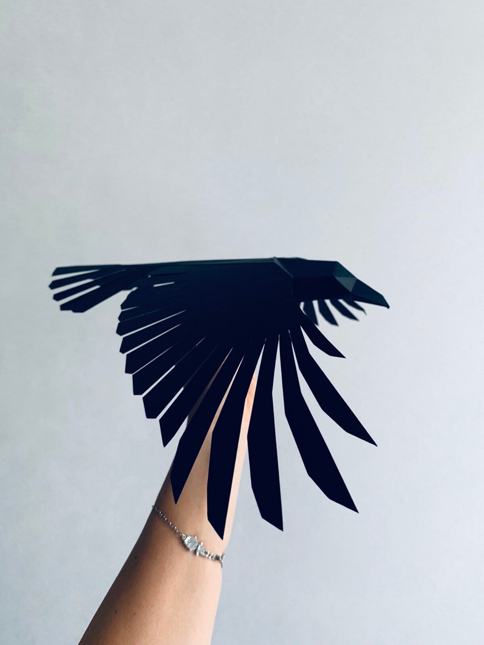 Crow Make Your Own Low Poly Bird on Fly Geometric Bird | Etsy Canada