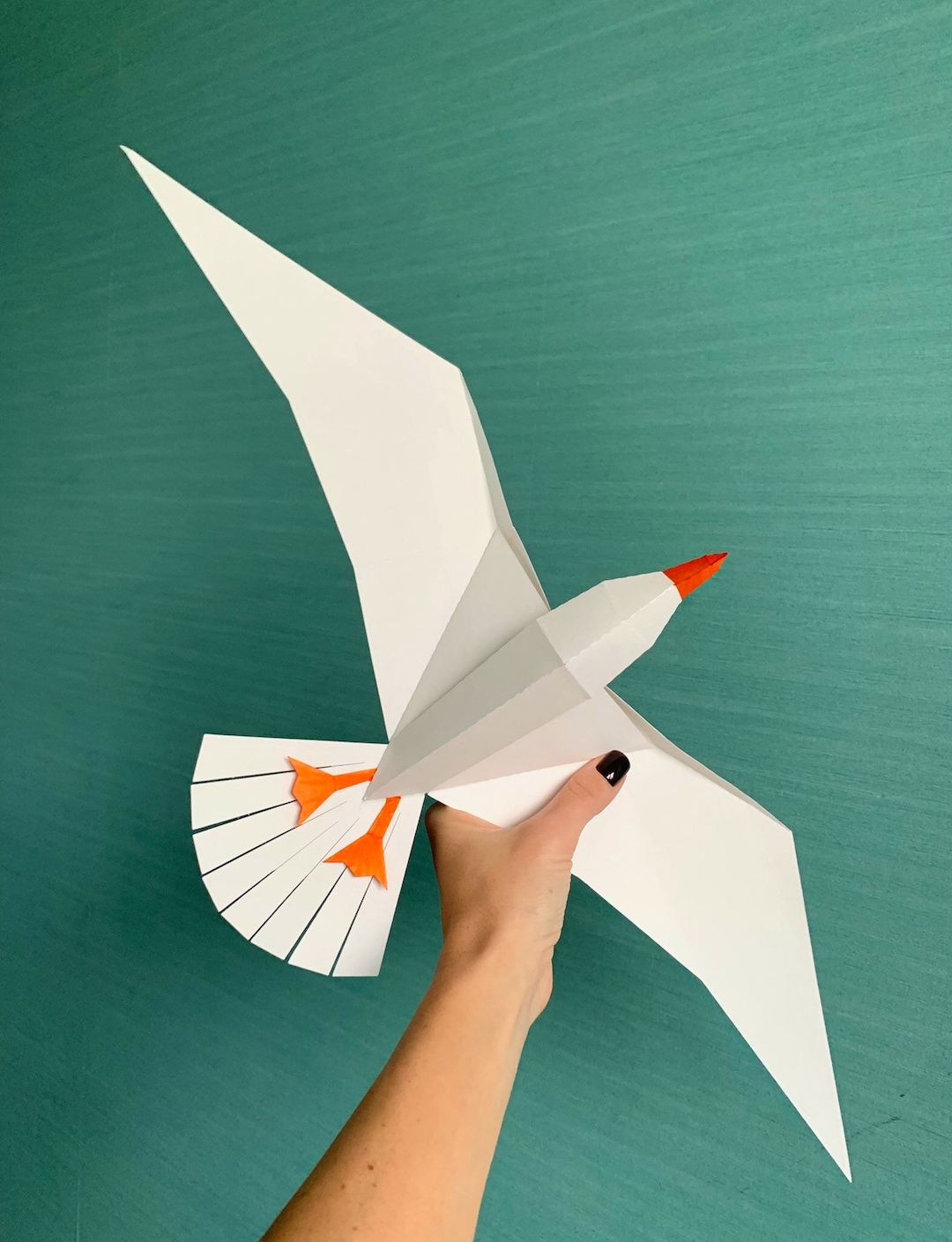 Seagull - Make Your Own Low Poly Bird on Fly, Geometric Bird, Paper ...