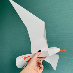 Low Poly Seagull Papercraft: DIY Geometric Bird Sculpture (PDF Template ...