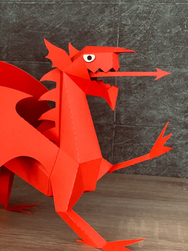 Red Welsh Dragon Make Your Own Wales Dragon Dragon Party - Etsy