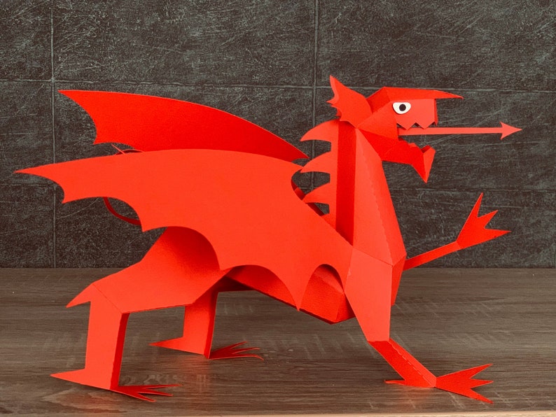 Red Welsh Dragon Make Your Own Wales Dragon Dragon Party - Etsy