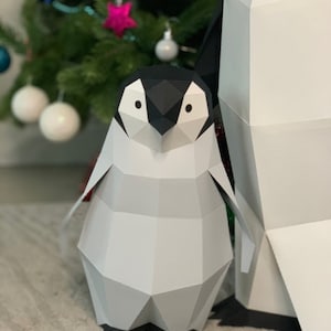 Emperor Penguin Baby Make Your Own Low Poly Paper Sculpture, Papercraft ...