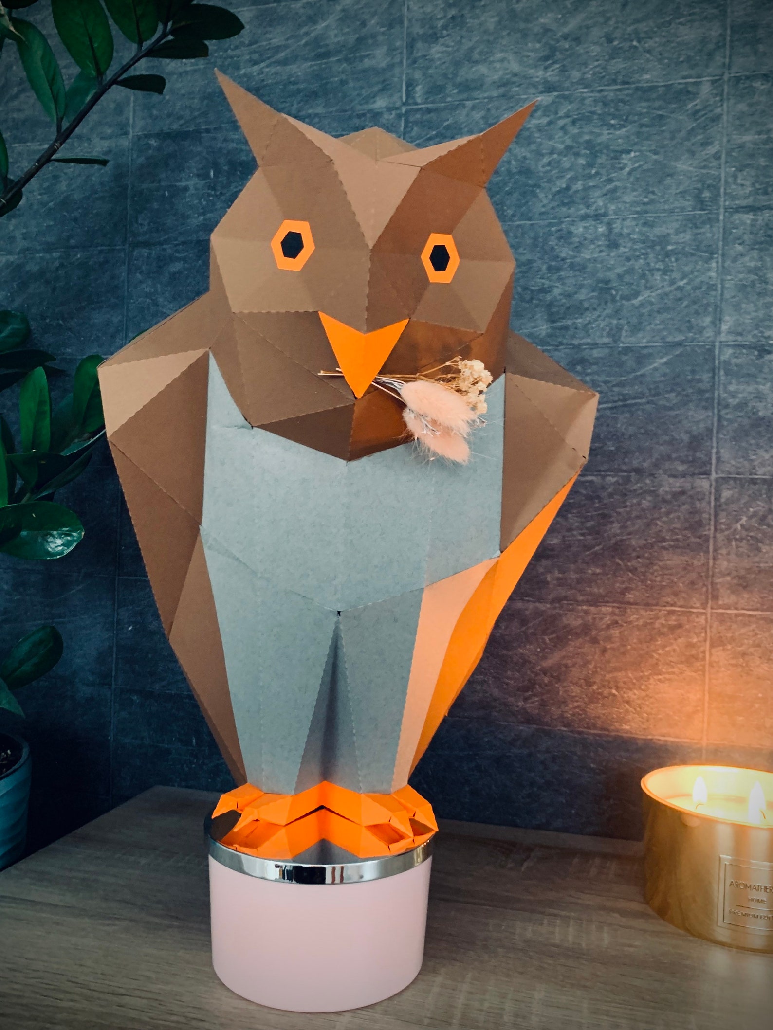 Eagle Owl Low Poly Papercraft Sculpture Digital Download - Etsy