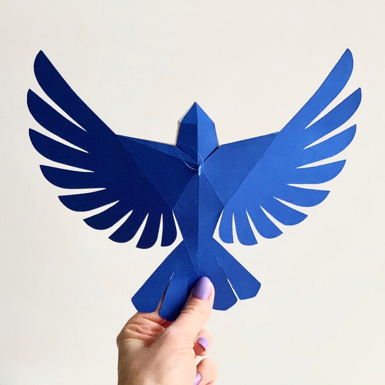 Blue Tit Papercraft Bird – Low Poly Geometric Sculpture (PDF Template ...