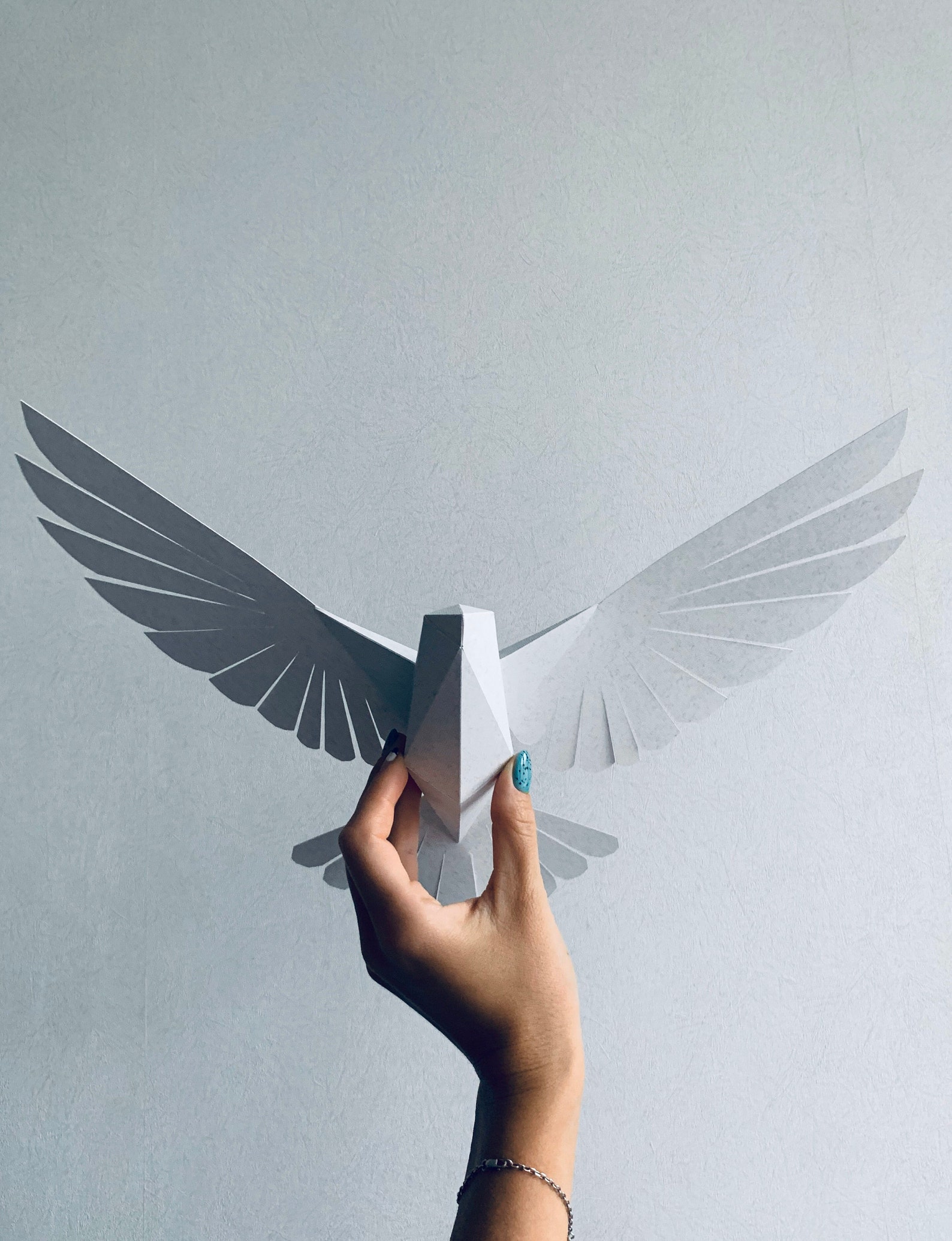 Dove Make Your Own Low Poly Bird on Fly Geometric Bird - Etsy