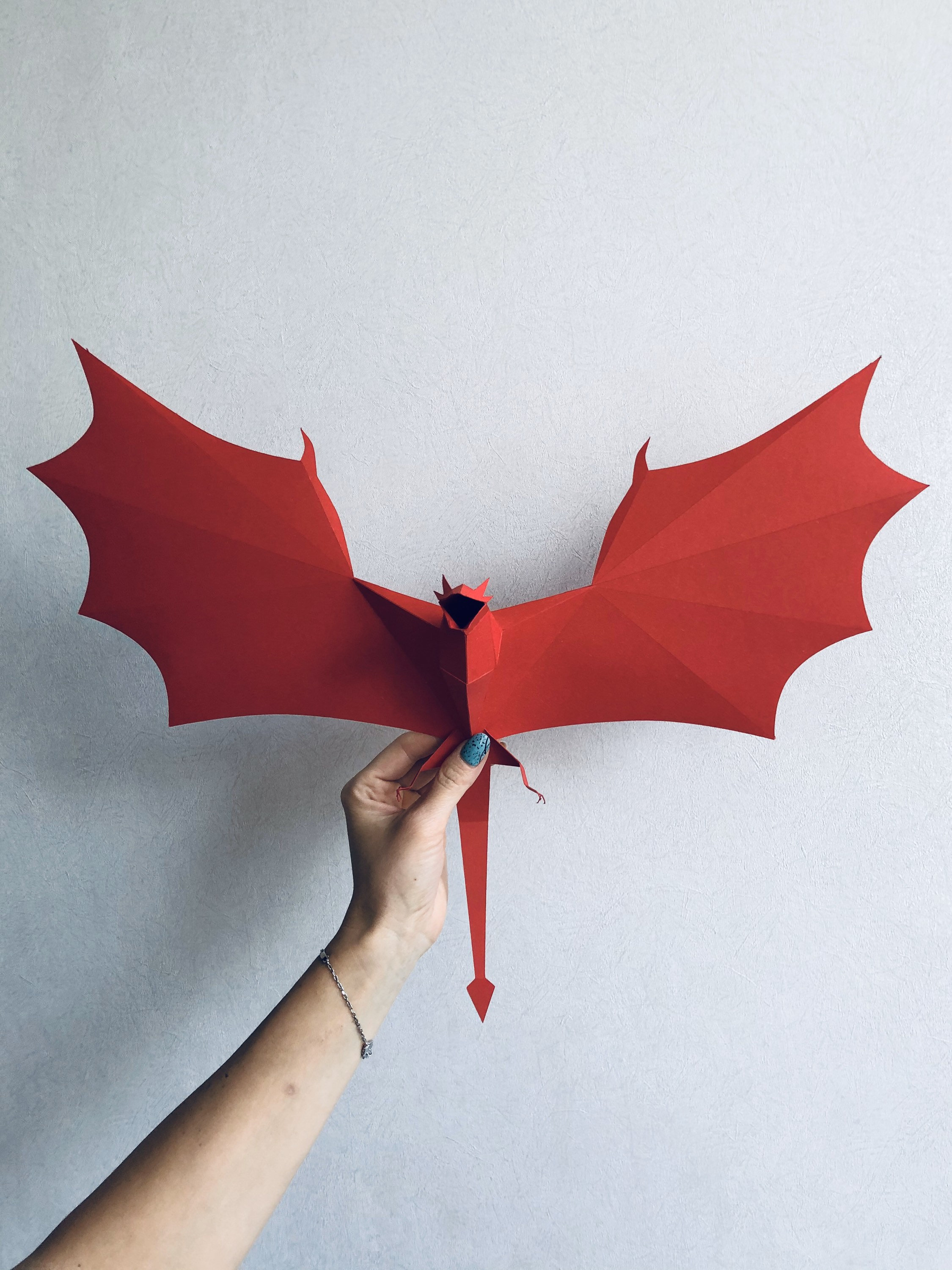 Dragon Wyvern Make your own 3D paper mobile Wall Art | Etsy