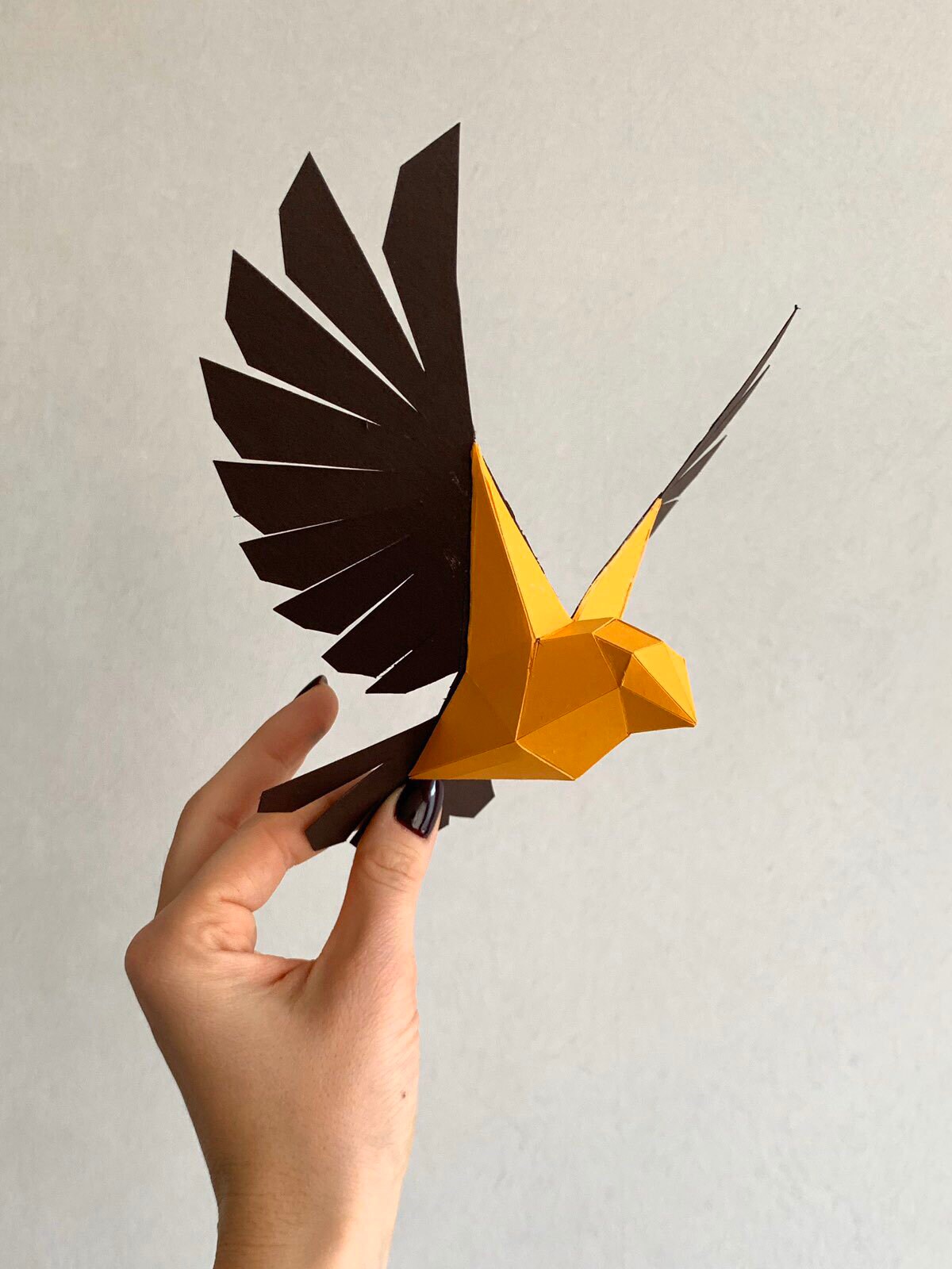 Sparrow Make Your Own Low Poly Bird on Fly Geometric Bird - Etsy Australia