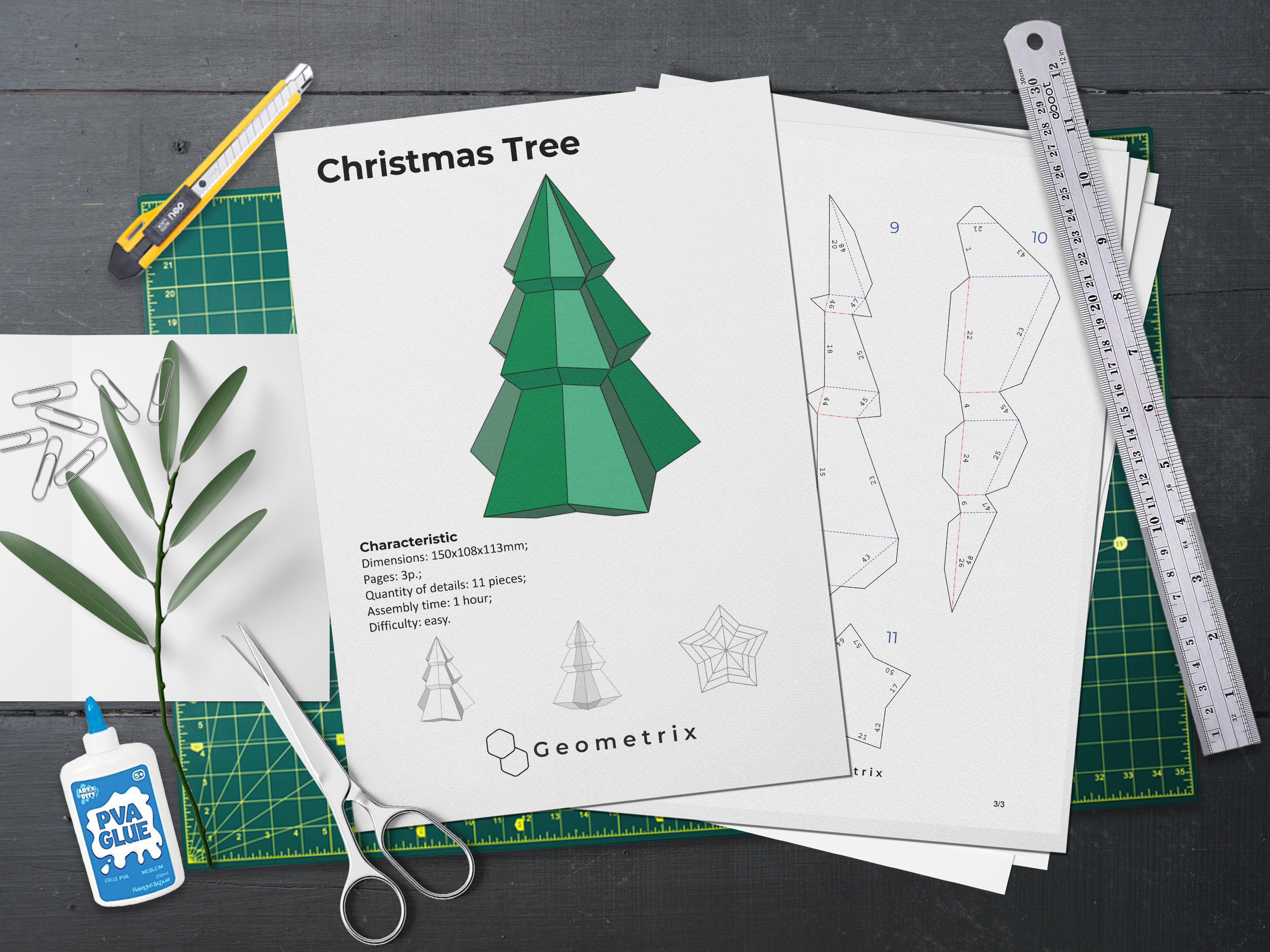 Christmas Tree Make Your Own Low Poly Decoration Christmas | Etsy