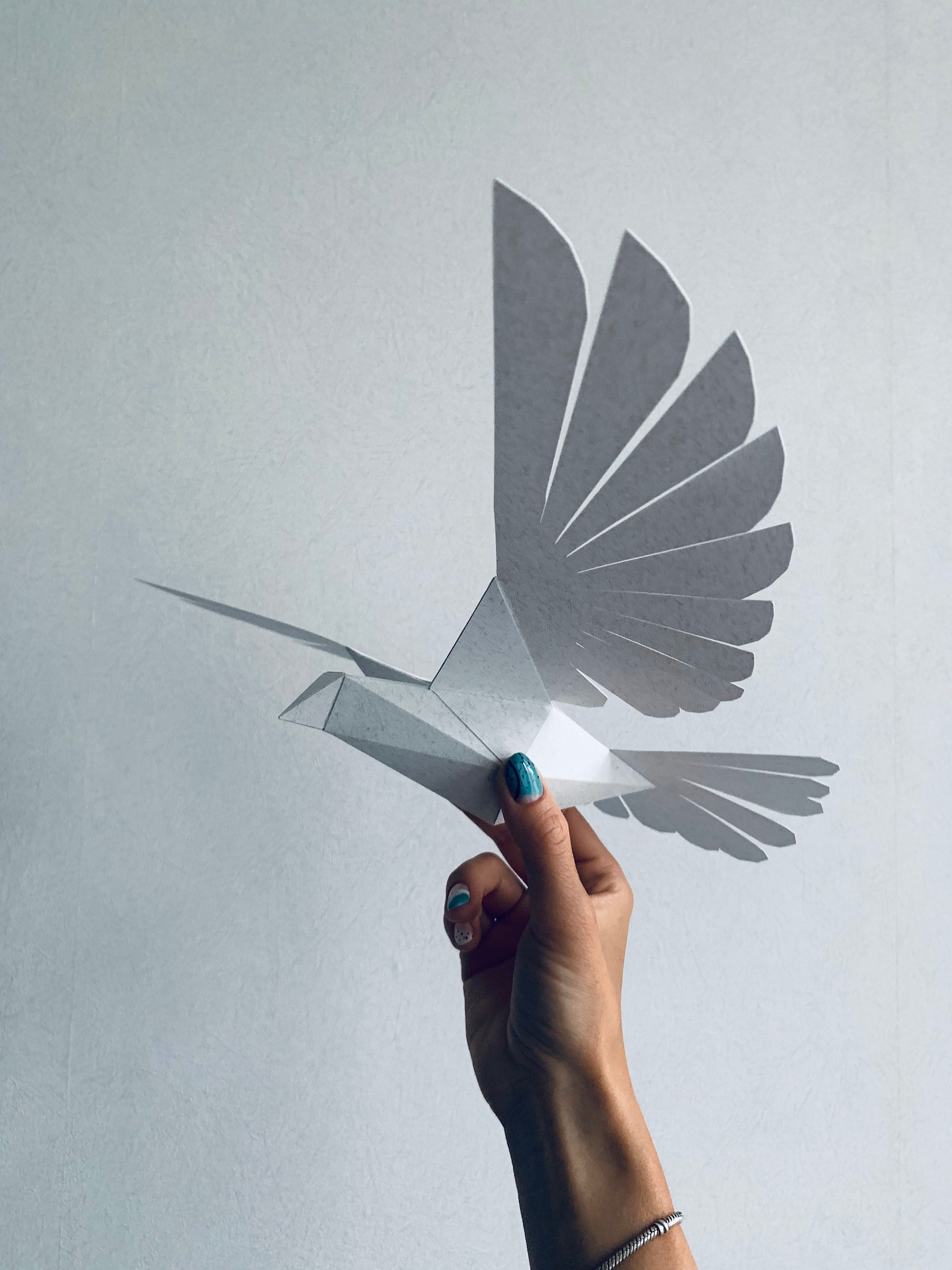 Dove Make Your Own Low Poly Bird on Fly Geometric Bird - Etsy