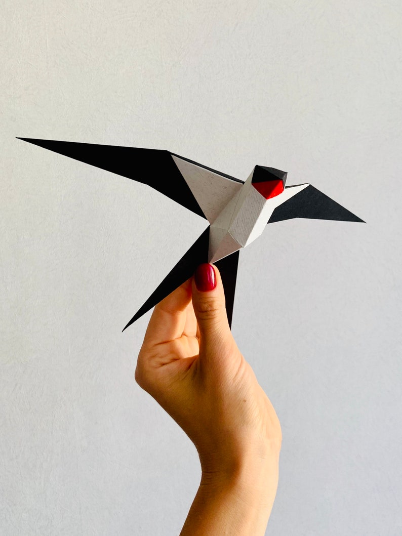 DIY Low Poly Swallow Papercraft – 3D Bird Sculpture (PDF Pattern) - Etsy