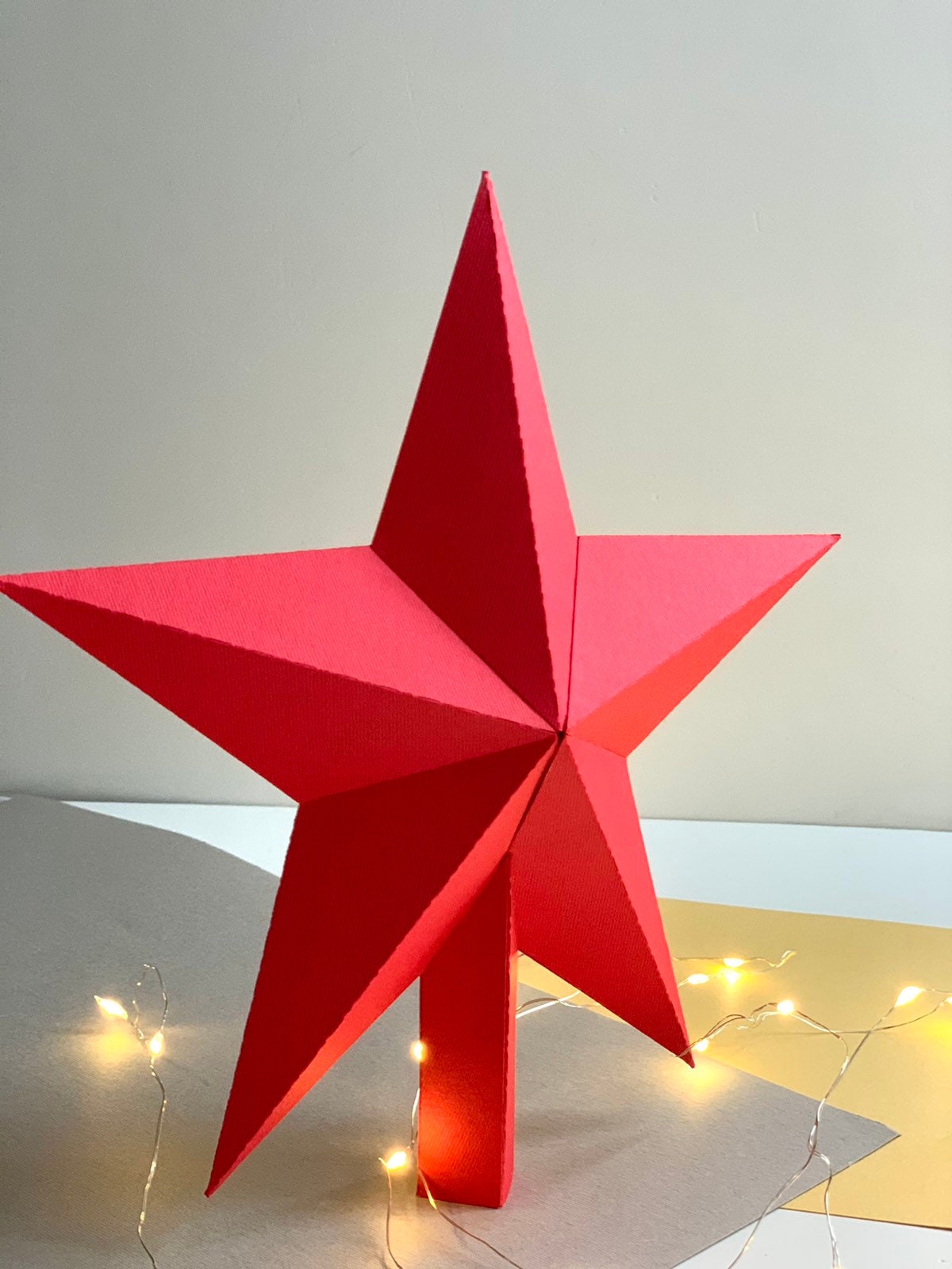 Papercraft Christmas Star Topper: 3D Origami Template (PDF) - Etsy