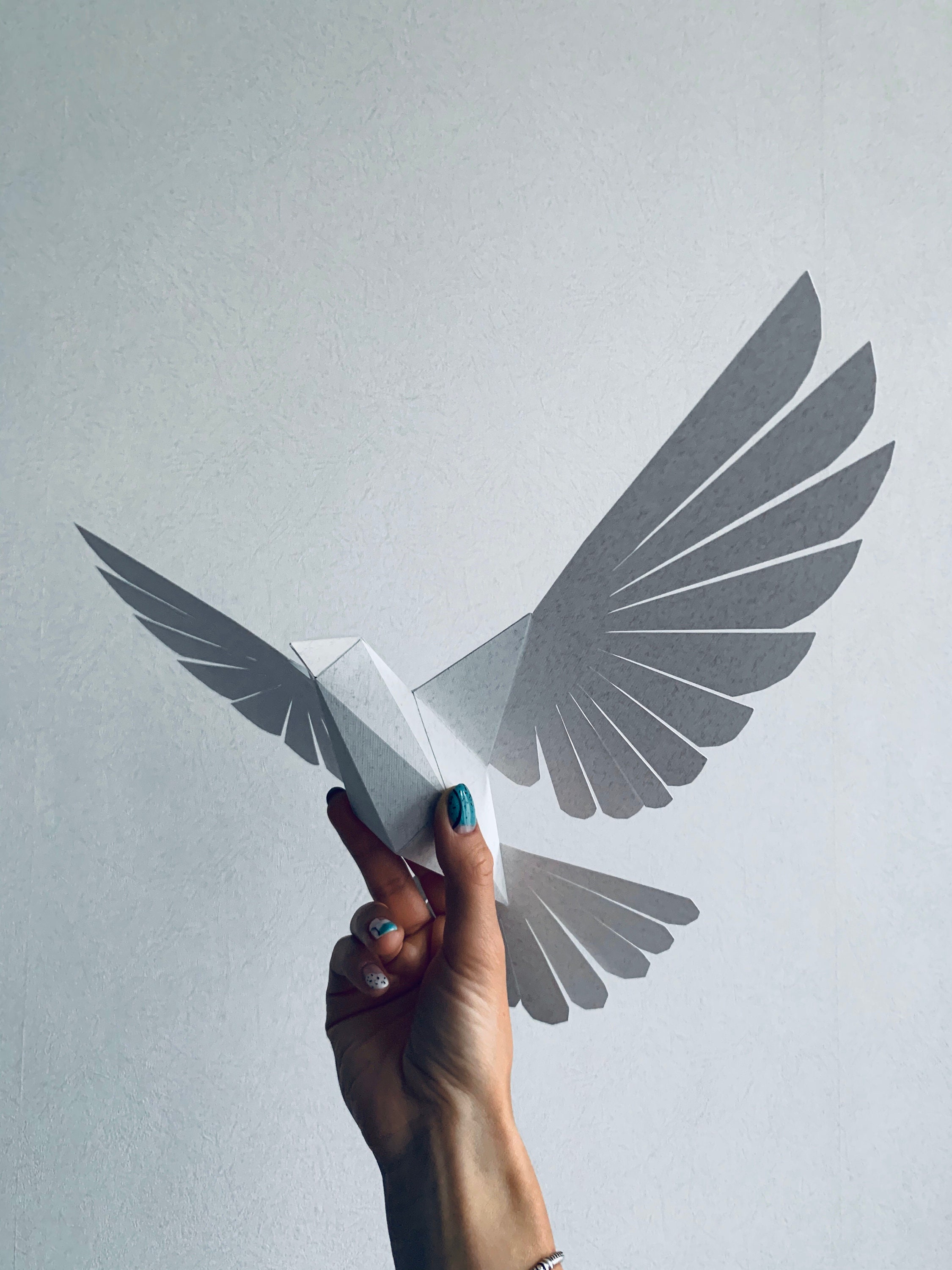 Dove Make your own Low poly bird on fly Geometric bird | Etsy