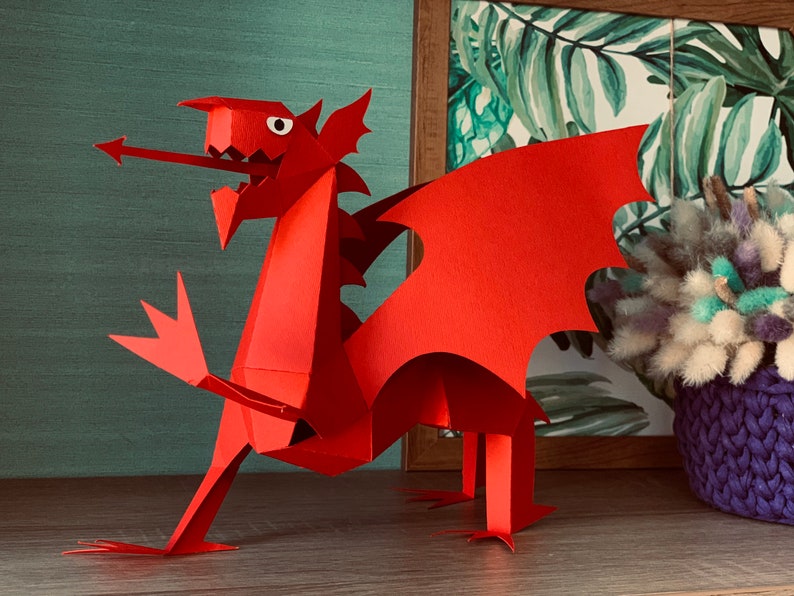 Red Welsh Dragon Make Your Own Wales Dragon Dragon Party - Etsy