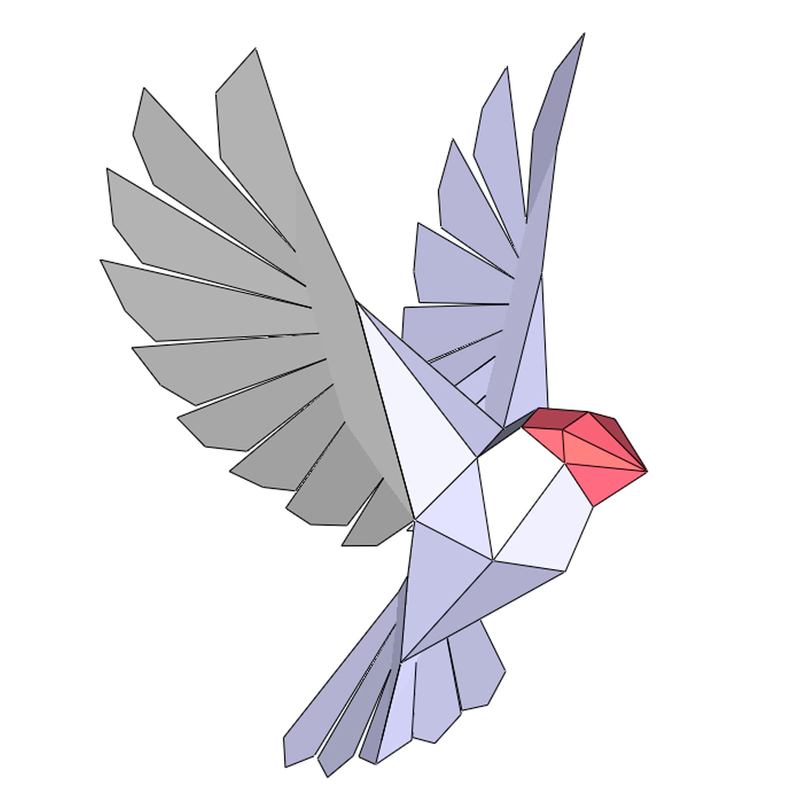 Sparrow Make Your Own Low Poly Bird on Fly Geometric Bird - Etsy