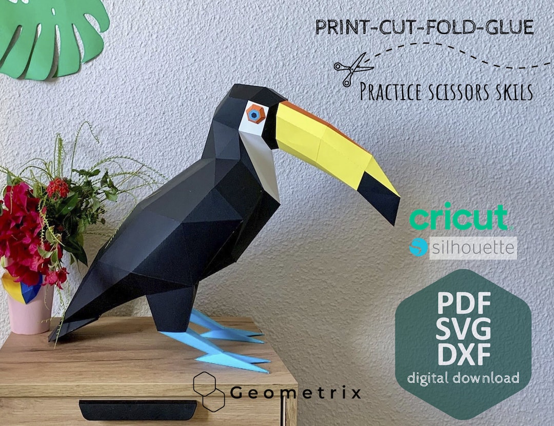 Toucan - Make Your Own Low Poly Paper Sculpture, Papercraft Bird ...
