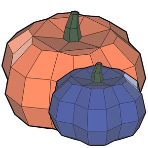 Low Poly Pumpkin Papercraft Sculpture: 3D Wall Decor (PDF Template) - Etsy