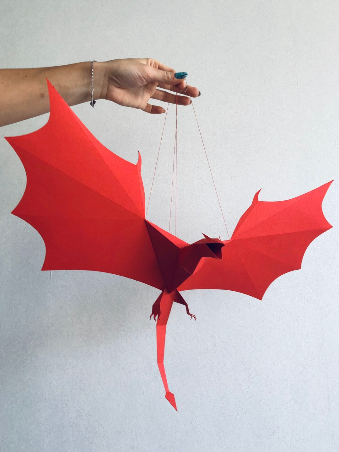 Dragon (wyvern) - Make Your Own 3D Paper Mobile, Wall Art, Dragon Party ...