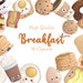 Cute Breakfast Cliparts • Food Stickers • Breakfast Food PNG • Cozy ...