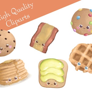 Cute Breakfast Cliparts • Food Stickers • Breakfast Food PNG • Cozy ...