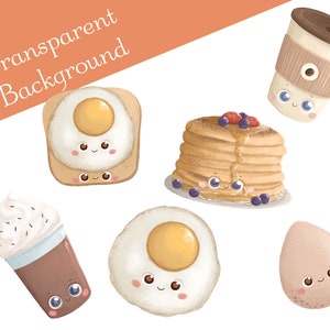 Cute Breakfast Cliparts • Food Stickers • Breakfast Food PNG • Cozy ...