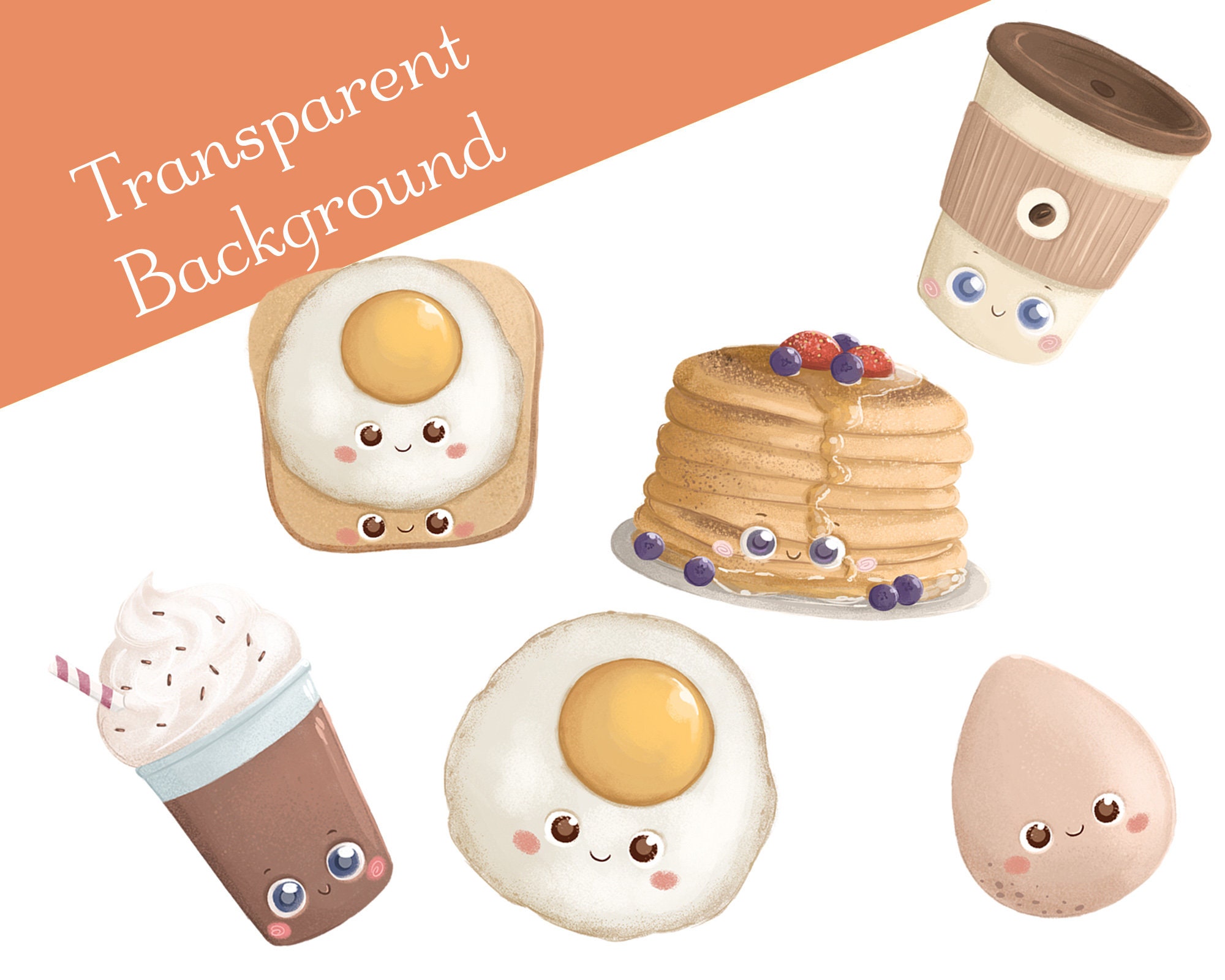 Cute Breakfast Cliparts • Food Stickers • Breakfast Food PNG • Cozy ...