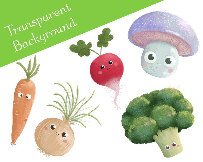 Cute Vegetable Cliparts Healthy Food Stickers Veggie Food PNG Freshly ...