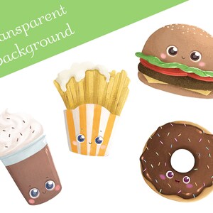 Cute Fast Food Cliparts • Kawaii Food Stickers • Junk Food PNG ...