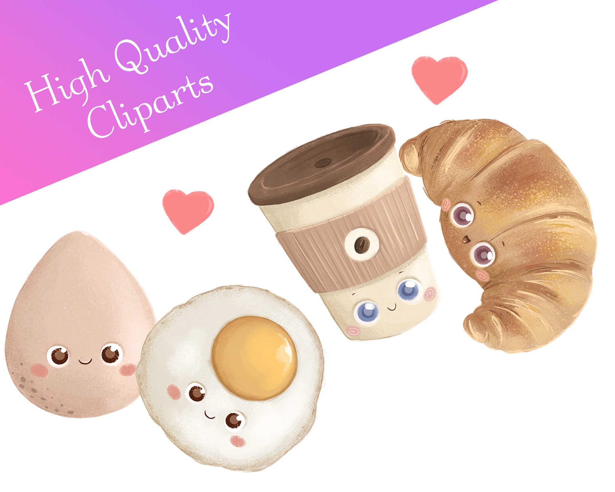 Cute Food Couples Cliparts • Kawaii Food Stickers • Romantic Food PNG ...