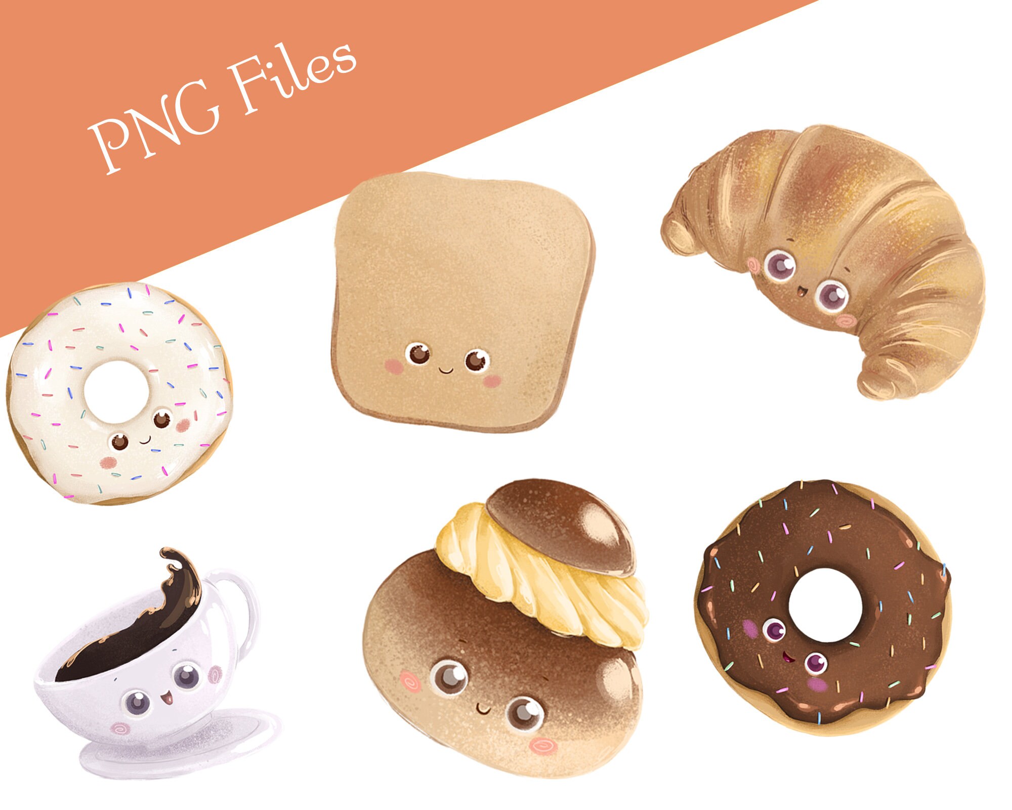 Cute Breakfast Cliparts • Food Stickers • Breakfast Food PNG • Cozy ...