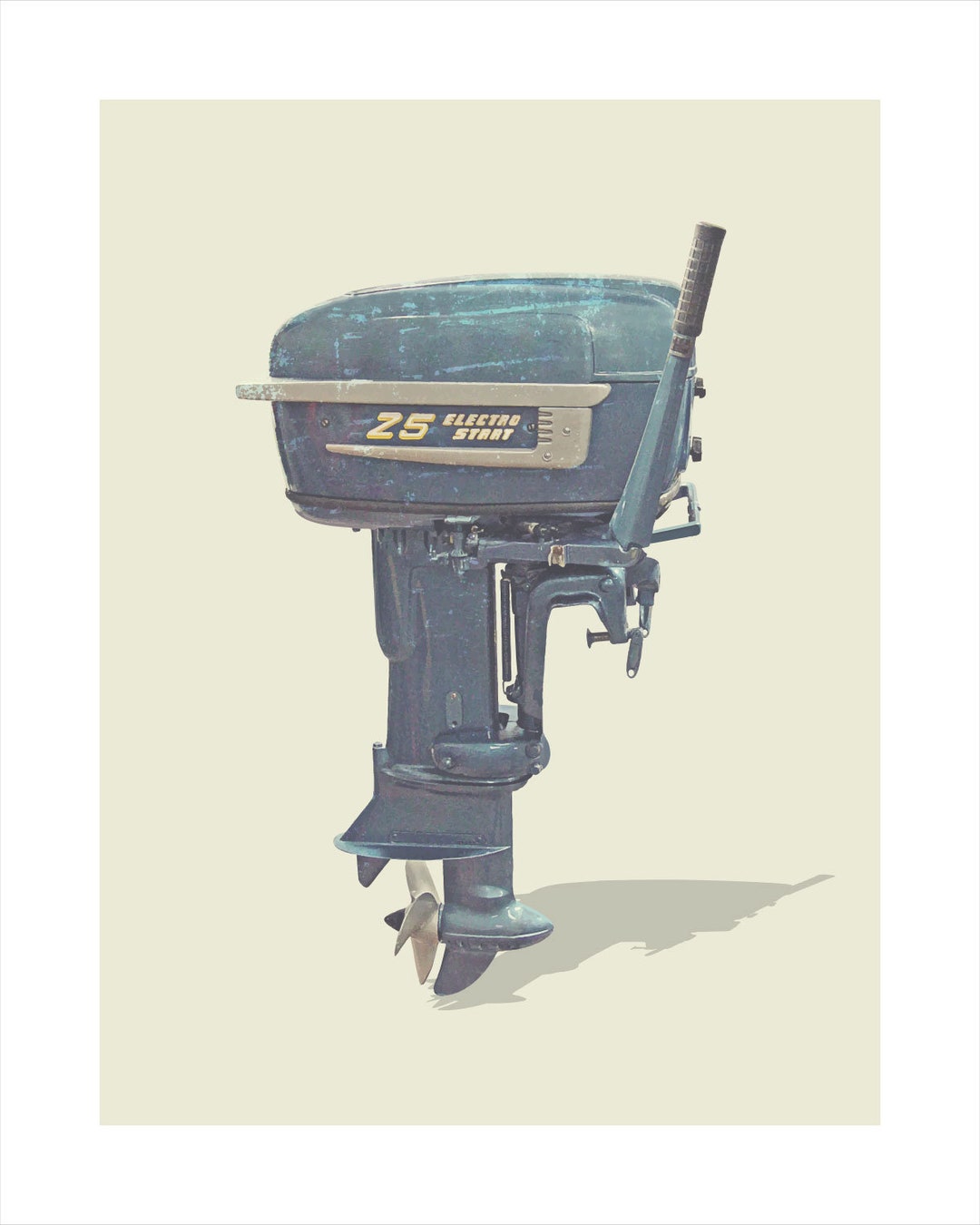 1950s Boat Motor Art Print: 195725hp Goodyear Outboard. Retro Wall Art ...