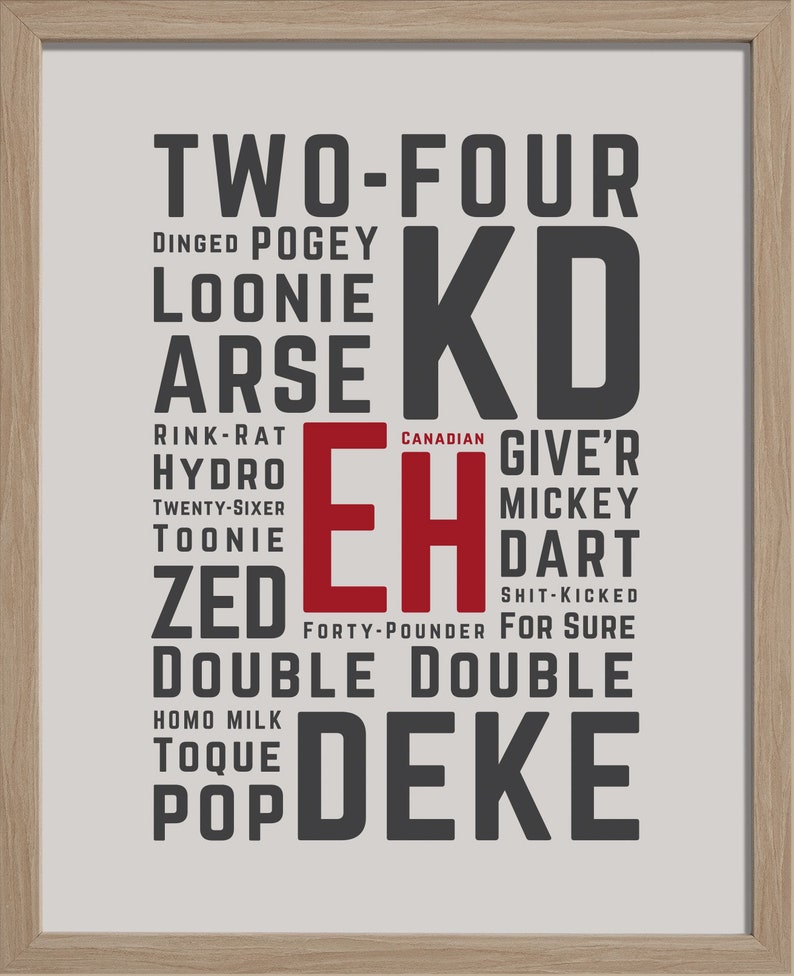 Typography Wall Art With 'canadianisms' Sayings: Funny - Etsy