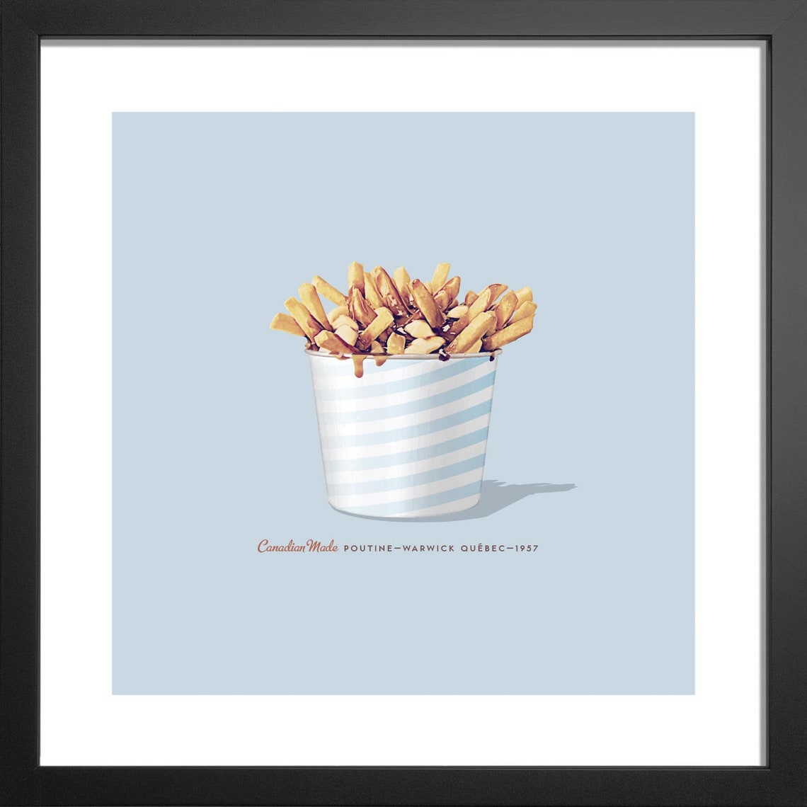 Poutine Art Print (blue): Wall Art for Foodies, Decor for Junk Food ...